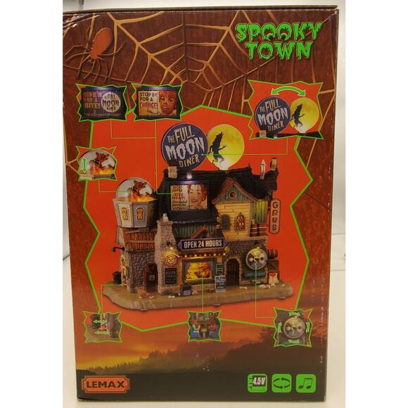 Lemax | Holiday | Lemax Spooky Town Collection 352 The Full Moon Diner ...